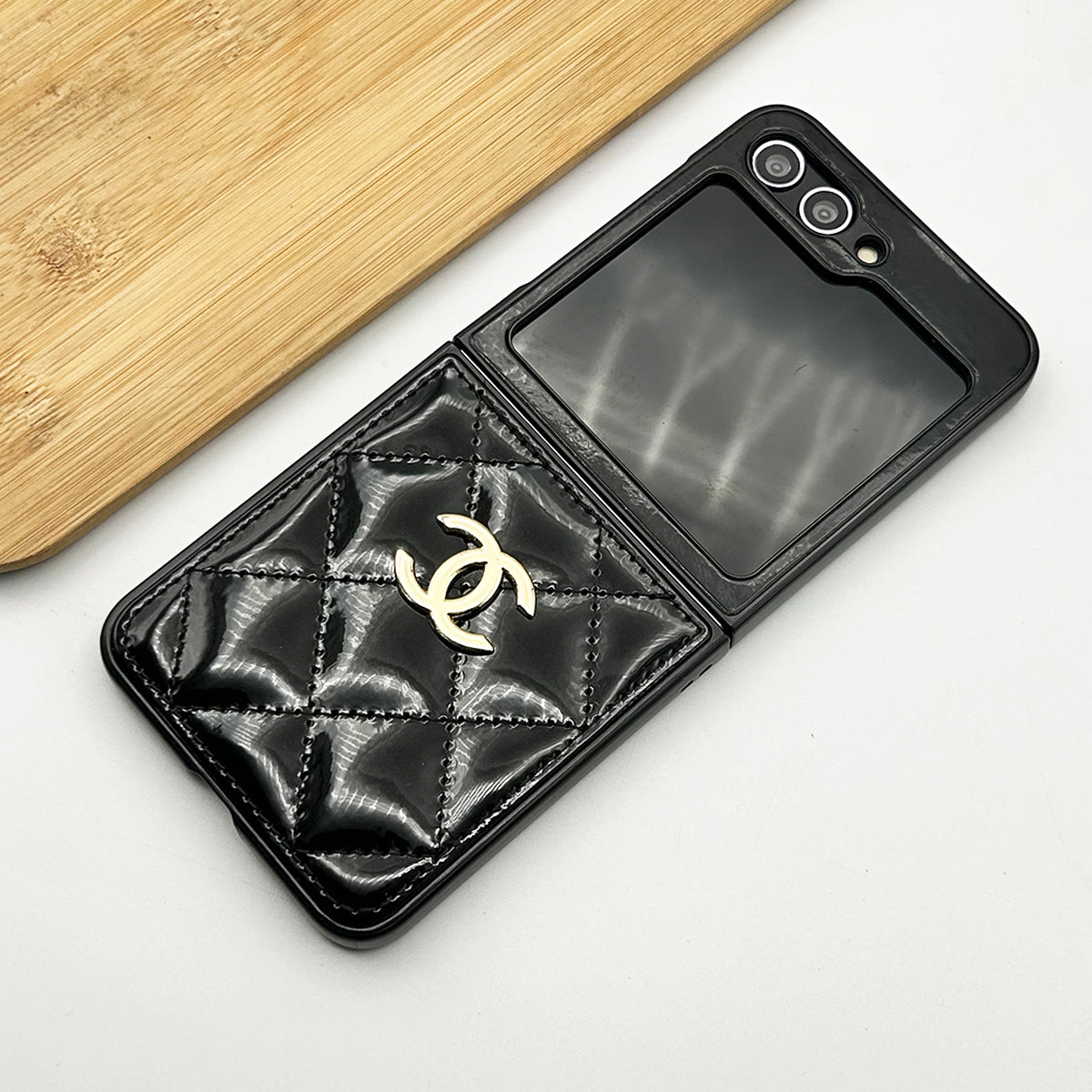 Samsung Galaxy Z Flip 5 Luxury Brand Puff Stitch Leather Case Cover ...