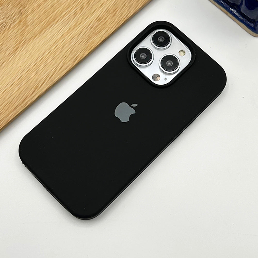 iPhone 15 Series Liquid Silicone Case Cover Jet Black – Leathon
