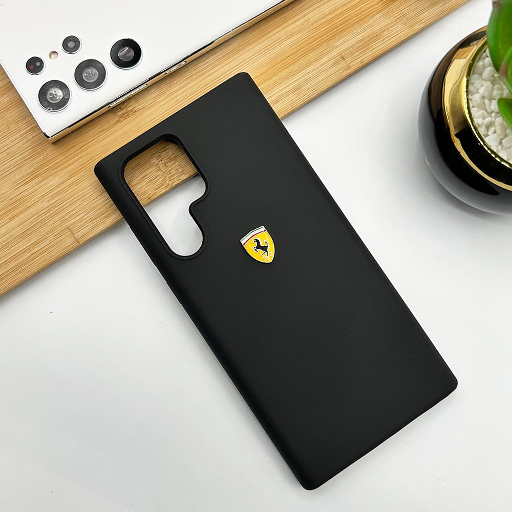 Samsung Galaxy S22 Ultra Ferrari Sports Car Logo Liquid Silicone Case ...