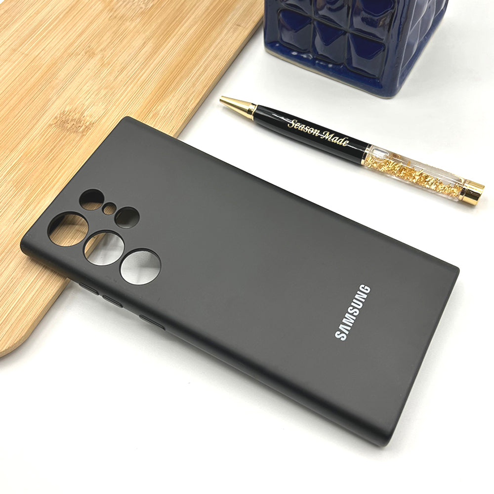 Samsung Galaxy S24 Ultra Liquid Silicone Case Cover Black – Leathon
